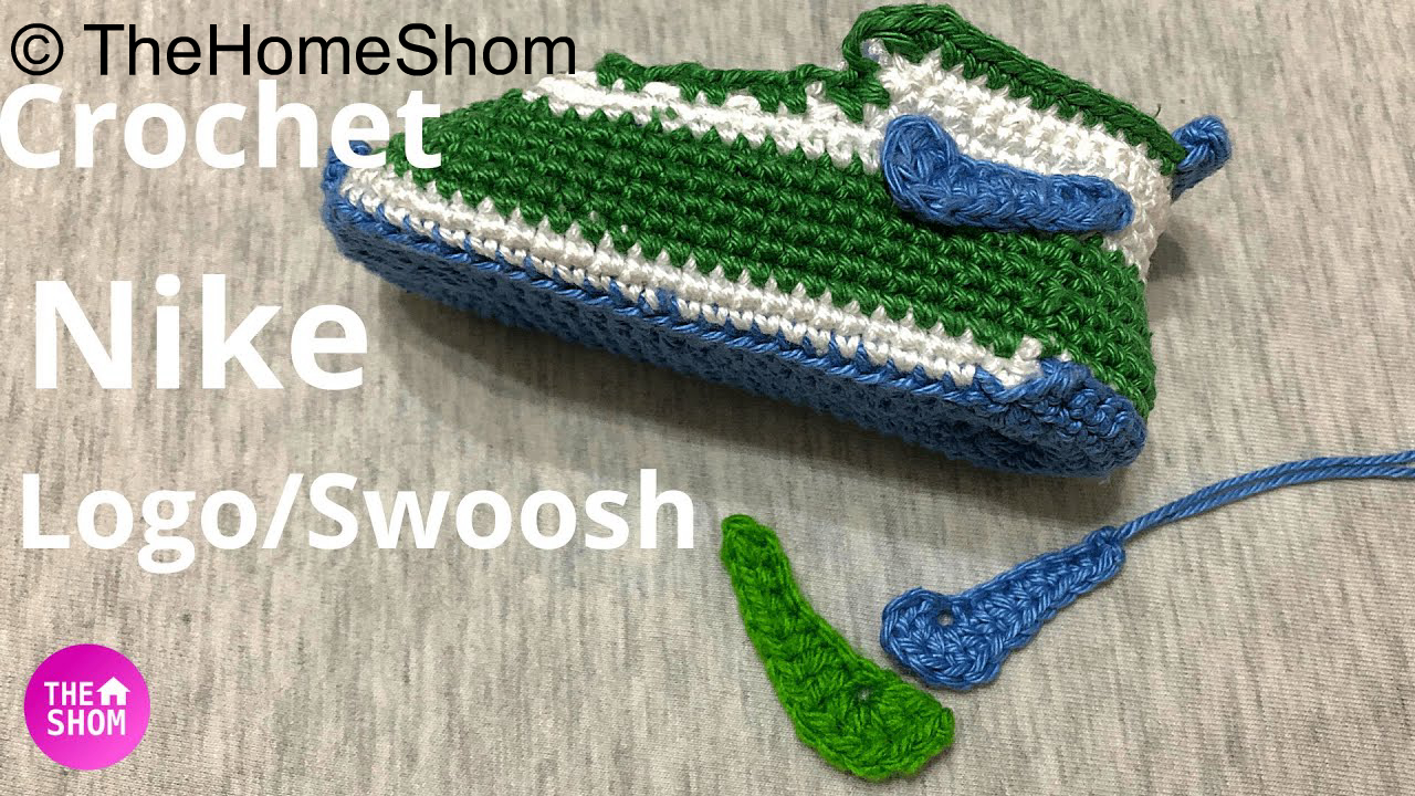 Nike logo crochet pattern, crochet nike applique, how to crochet nike ...