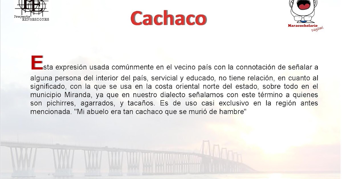 Maracucholario Plus: Cachaco