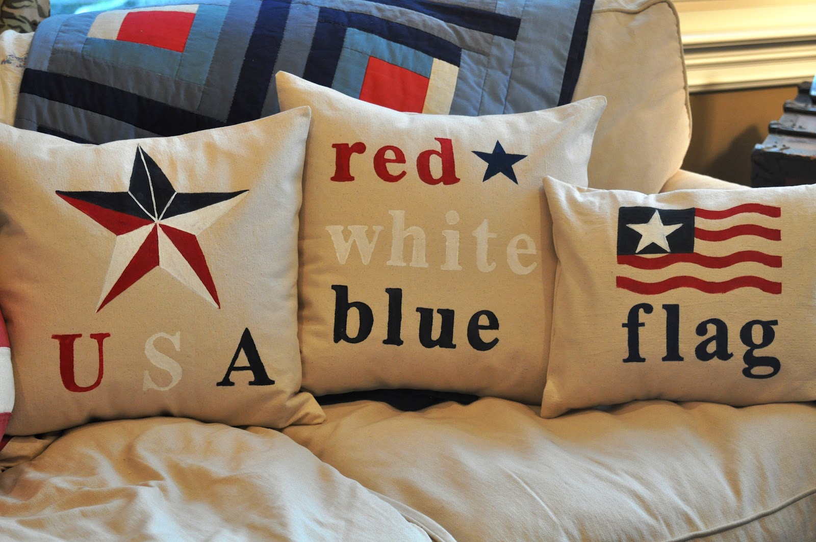 Serendipity Refined Blog: Hand Painted Canvas Pillows for the Barn Sale