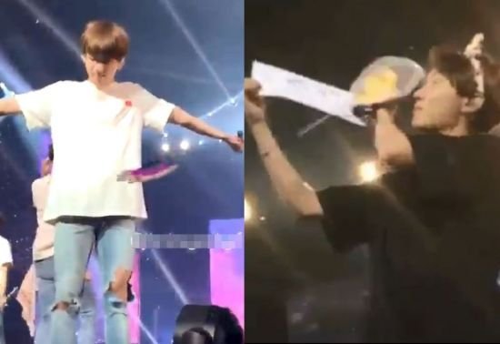 Video shows objects being thrown on stage at BTS concert