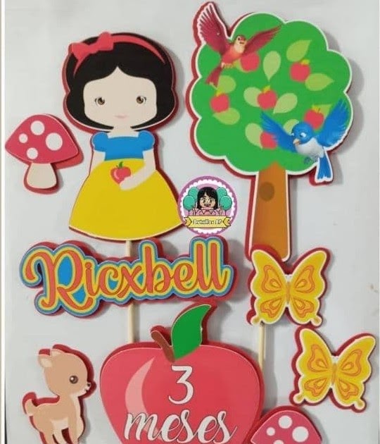 Topper 3D Blancanieves Ricxbell 3 meses - Mis Toppers Tus Toppers