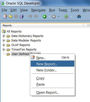 Drill Down Report - SQL Developer