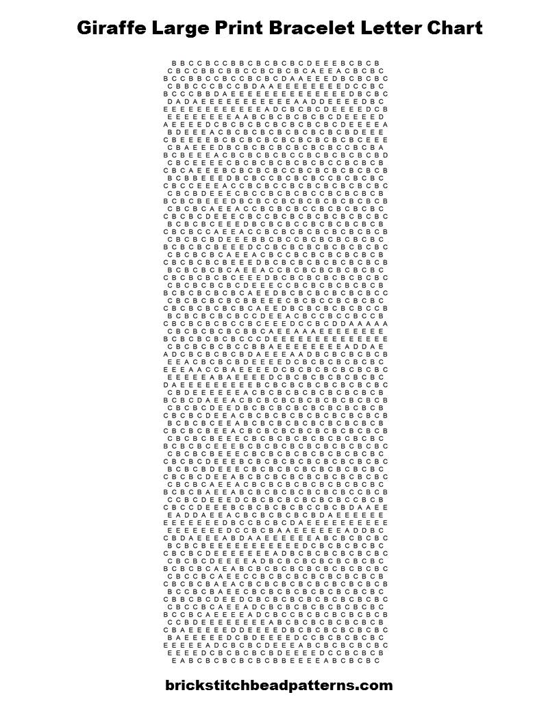 Brick Stitch Bead Patterns Journal: Free Giraffe Large Print Cuff ...