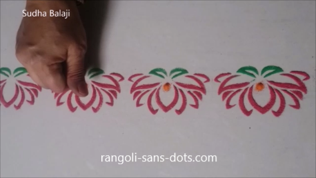 Super easy flower border rangoli
