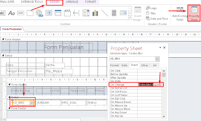 Cara Membuat Validasi Kode Barang di Form Transaksi Ms Access 2013 - Borneotutorials.blogspot.com
