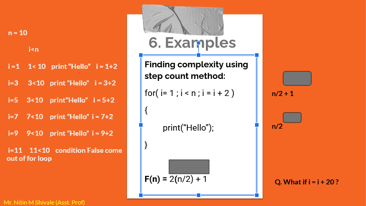 DATA STRUCTURES AND ALGORITHMS: Complexity of algorithm: Space ...