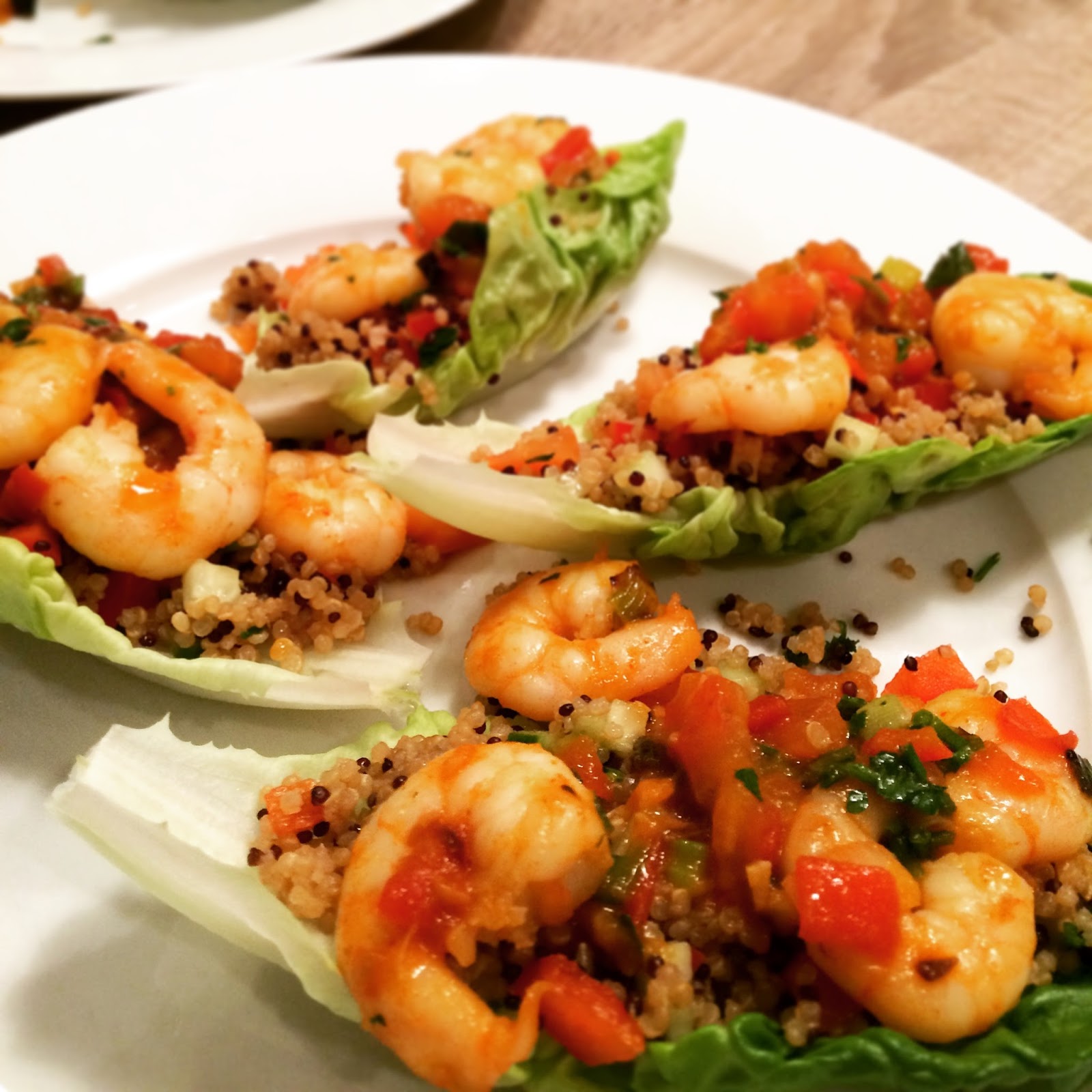 Chilli King Prawn and Quinoa Lettuce Wraps