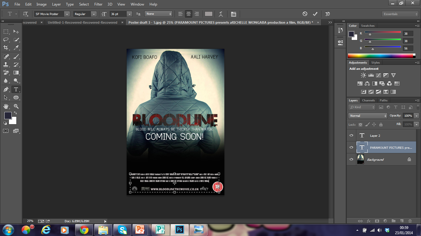 Richelle's Media Coursework: Creating Final Movie Poster