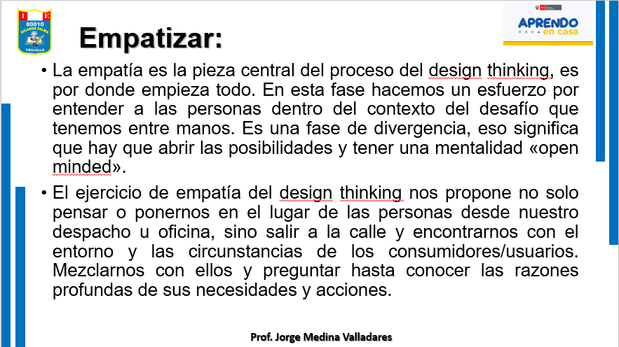 Quinto_EPT: SESIÓN 10 DESIGN THINKING:EMPATIZAR