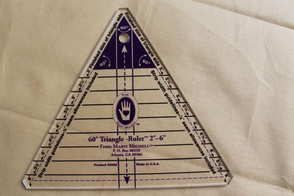 Jaffa quilts: Using a 60 degree triangle ruler