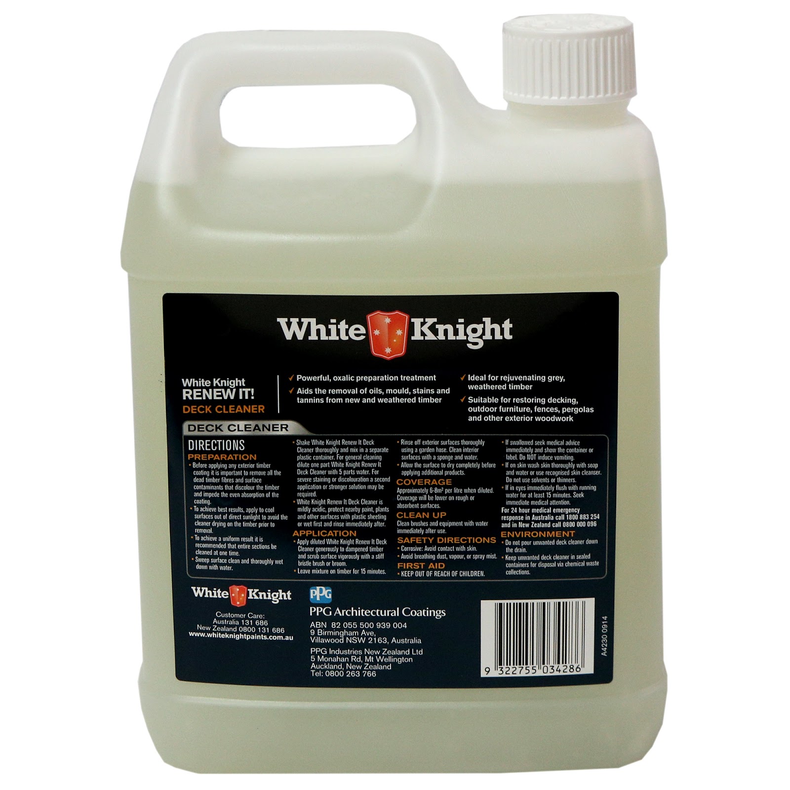 Survive the Elements: White Knight Renew It! 4 Ltr DECK CLEANER Restore ...