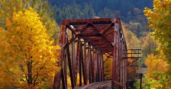 Just A Car Guy: the beauty of the old railroad bridge in the fall