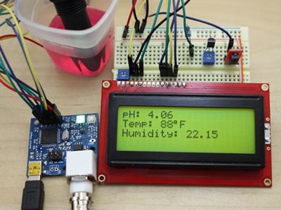Arduino pH Meter with USB Interface - Microcontroller Project Circuit