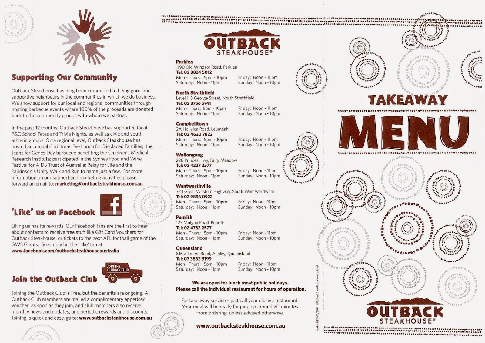 My Local Menu: Outback Steakhouse Restaurant