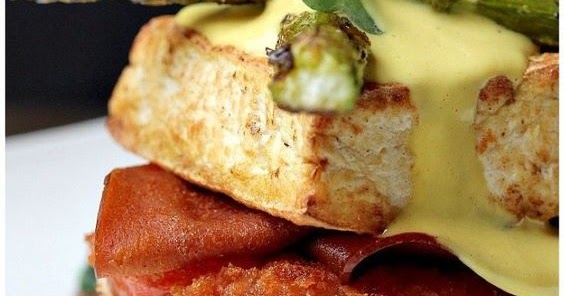Vegan 'Eggs' Benedict with Fried Tomato and Hollandaise - Delicious ...