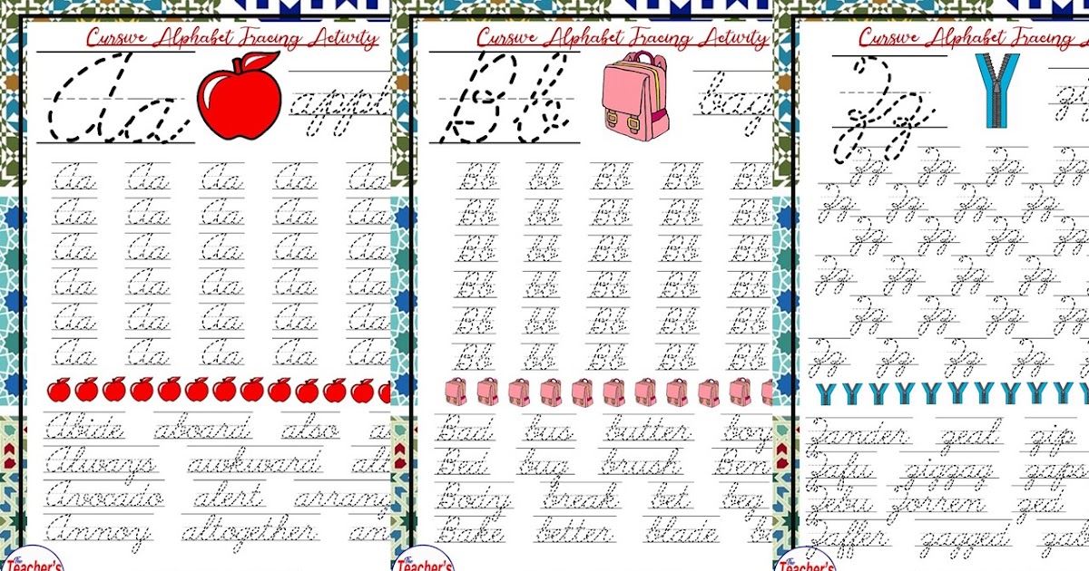 CURSIVE ALPHABET TRACING ACTIVITIES - The Teacher's Craft