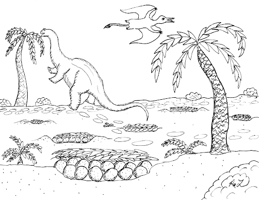 Robin's Great Coloring Pages: Supersaurus Mother laying Her Eggs and a ...