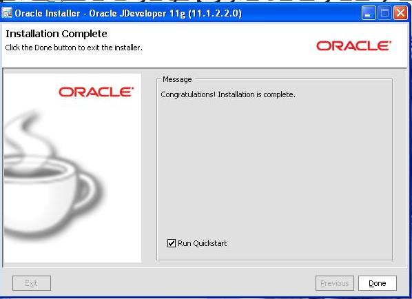How to install JDeveloper 11g IDE, ADF Run time and Web Logic Server