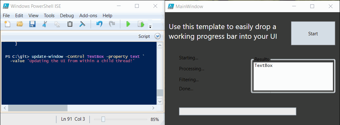 Powershell Runspace Progress Bar