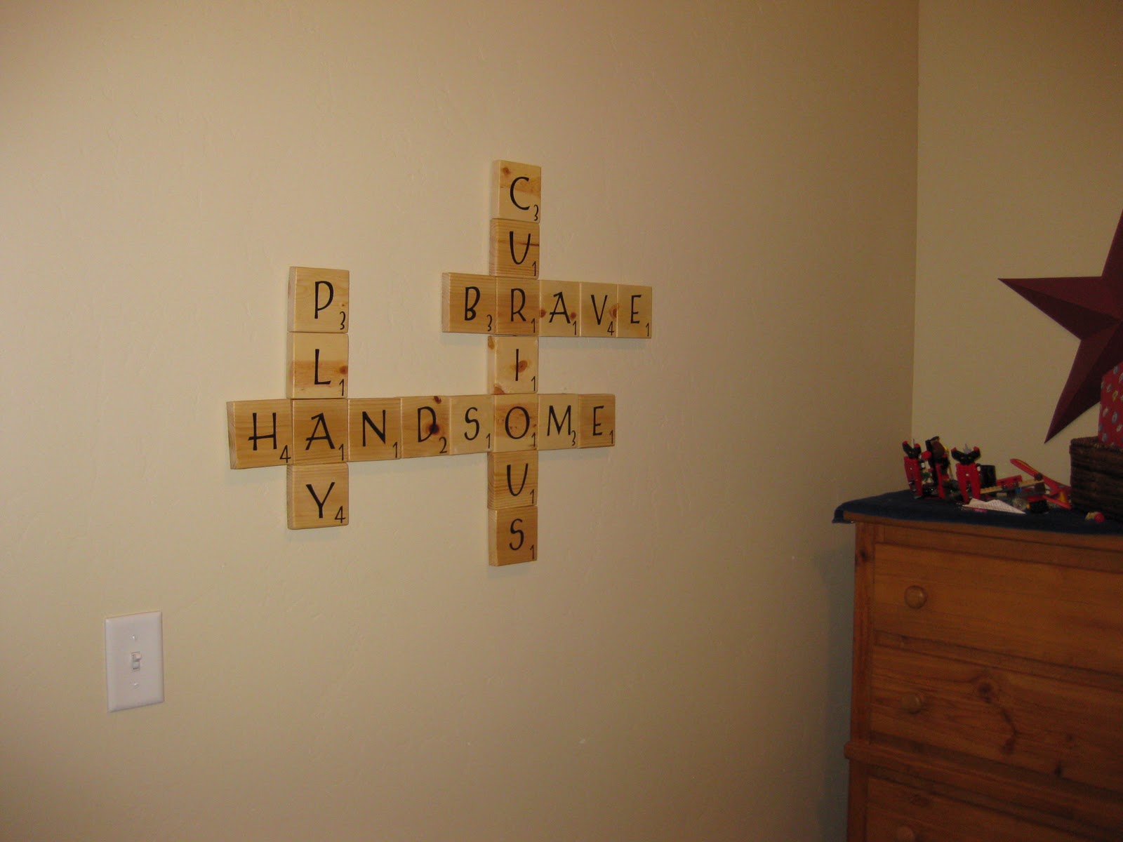 4 Growing Boys: Scrabble Tile Boys Decor