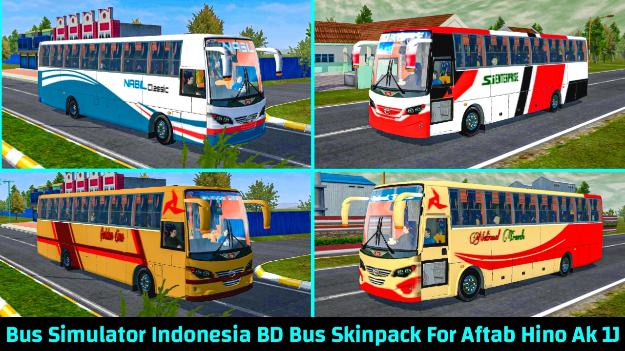 Aftab Hino AK 1J Bangladeshi Bus Skin For Bus Simulator Indonesia