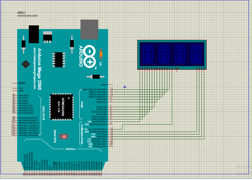 sani edu technical: Fourteen-segment display interface