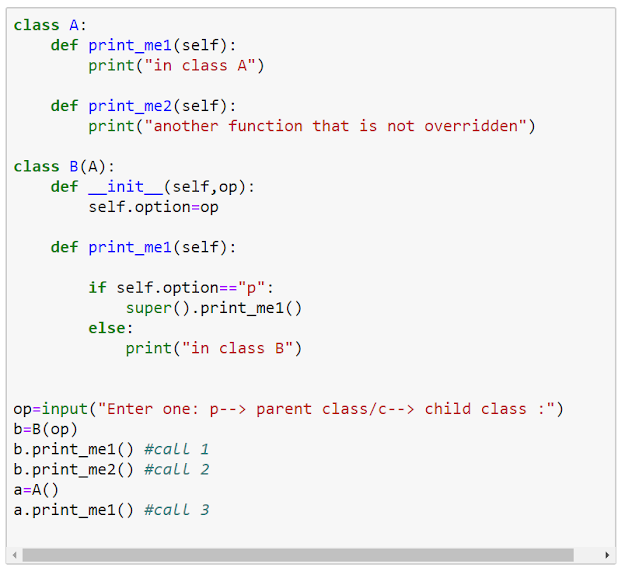 Overriding and super( ) function