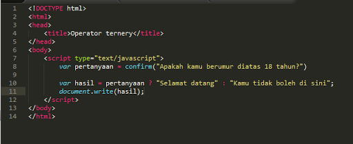 Pertemuan 2 - JavaScript Operator