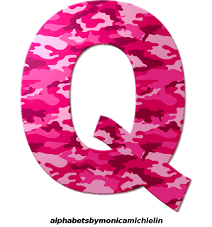 M. Michielin Alphabets: 4-PINK CAMOUFLAGE BIG ALPHABET PNG