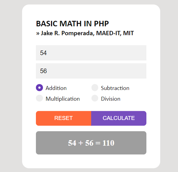 Free Programming Source Codes And Computer Programming Tutorials Basic Math Using Radio Buttons