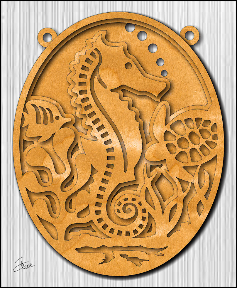 Scrollsaw Workshop: Layered Sea Horse Scroll Saw Pattern.