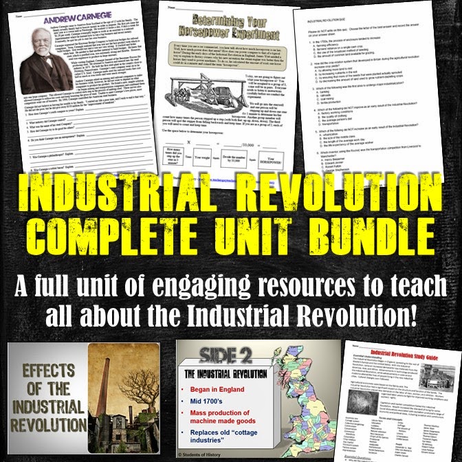 Students of History: Newly Updated Industrial Revolution Unit of Lessons