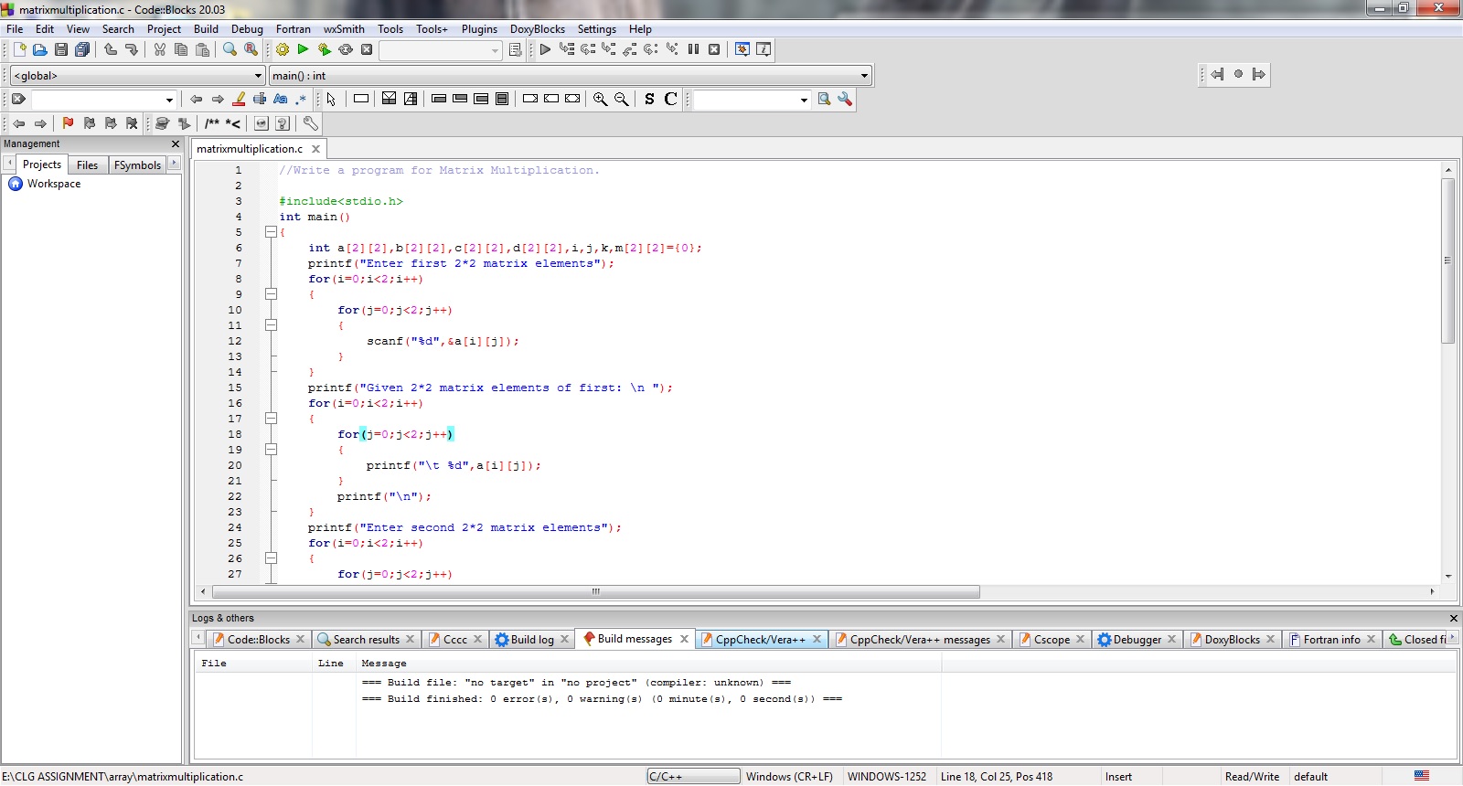 A Program For Matrix Multiplication Using Array A Program For Matrix Multiplication Using Array