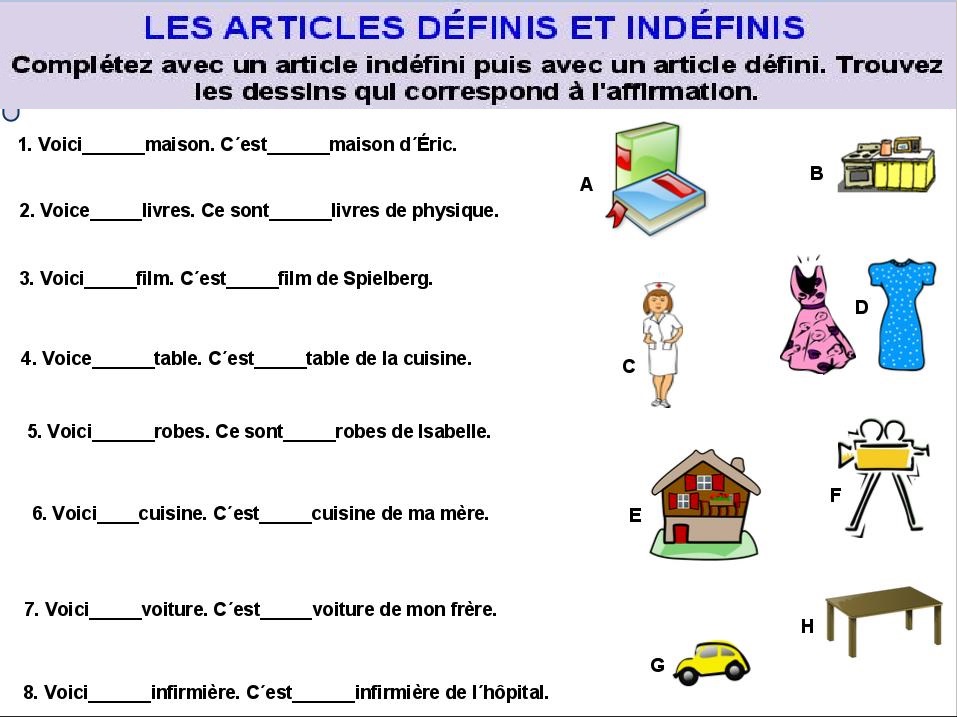 AFTex Notre Petit Monde: Les articles défini et indéfini