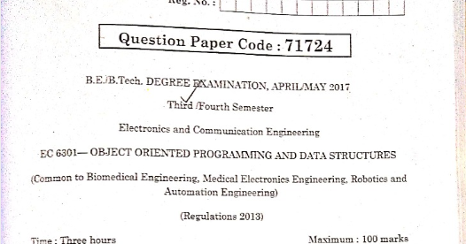EC 6301 Object Oriented Programming and Data Structures ECE Anna ...