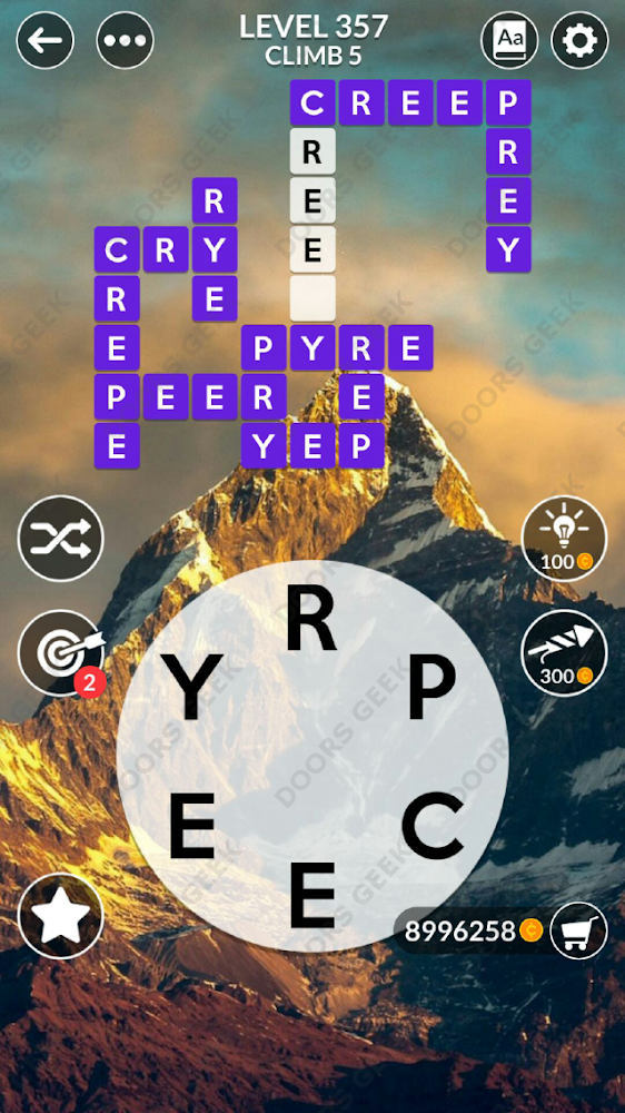 Wordscapes Level 357 Answers ~ Doors Geek