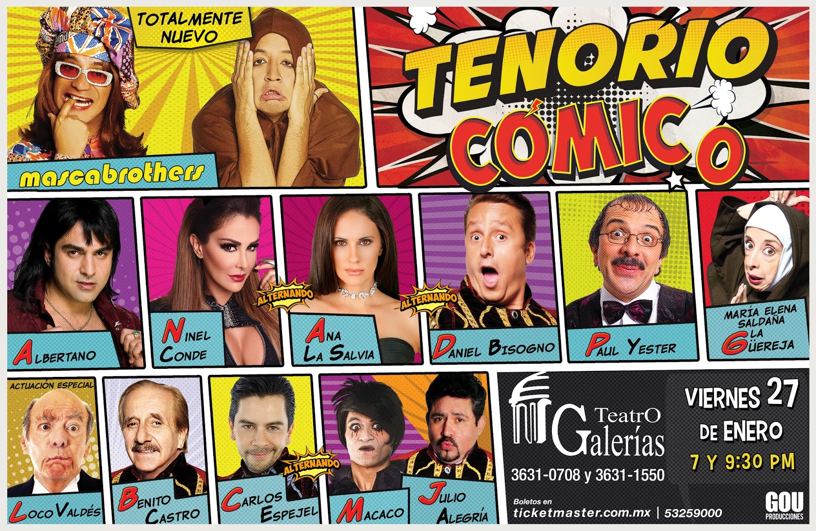 "Los genios de la comedia vuelven al Teatro Galerias con el Tenorio Comico