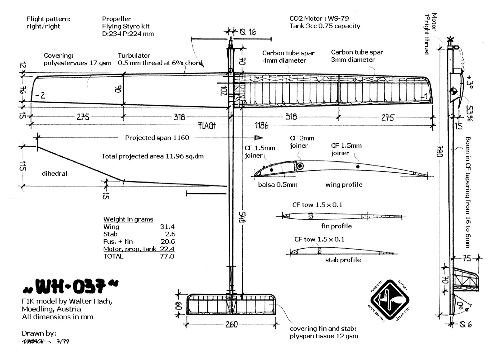 Volar Libremente - Free Flight Models Airplanes: F1K - Co2 Motor
