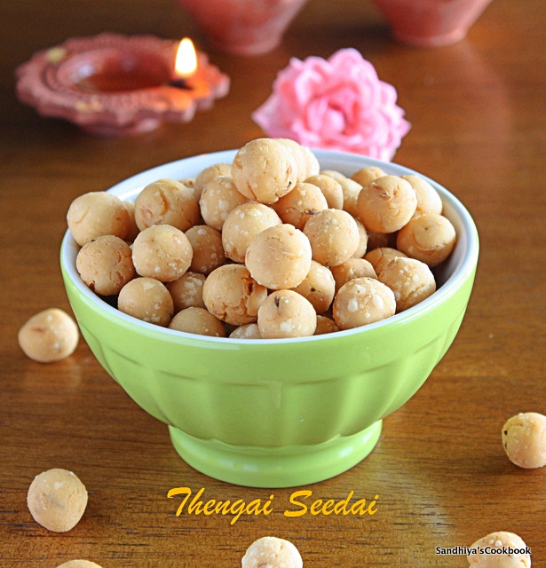 Sandhiya's Cookbook: Home made Seedai | Thengai Seedai | Coconut Seedai ...
