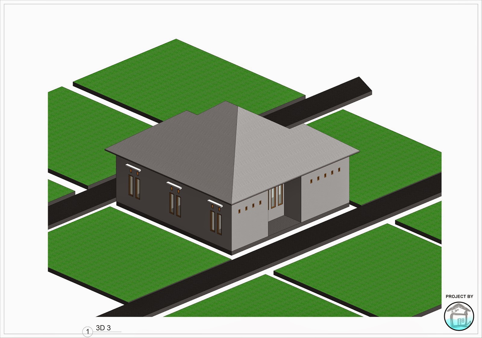 mozaik arsitek : Desain Rumah+Ruko Atap Prisma di Mandar pada lahan 100 ...