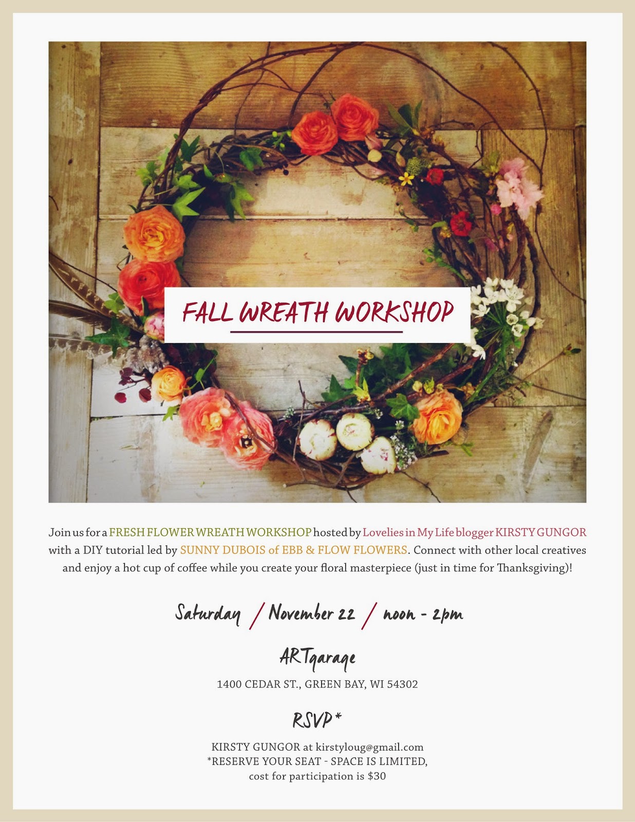 Lovelies in my Life : A Fall Wreath Workshop {You Are Invited!}