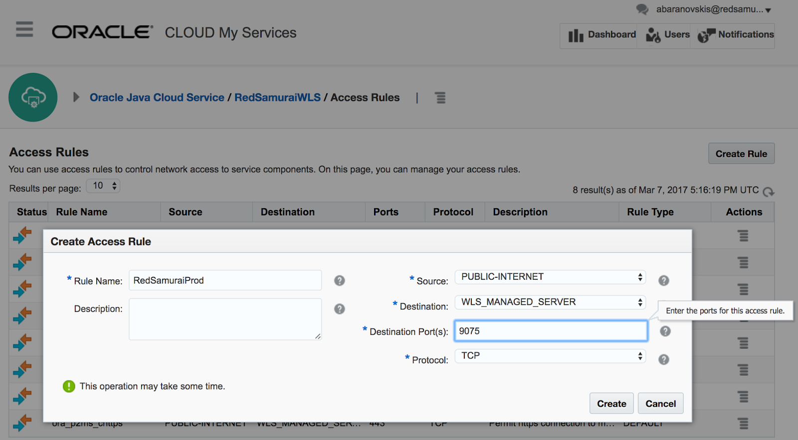 Andrej Baranovskij Blog: Oracle Java Cloud - How to Create Access Rule ...