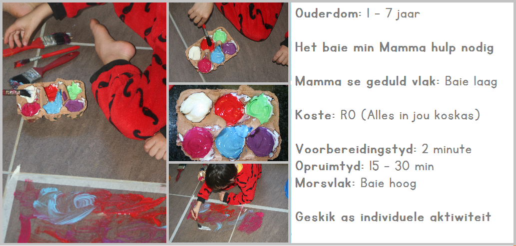 kreatiewe kleuter: Binnehuise speel idees: Jogurt Verf!