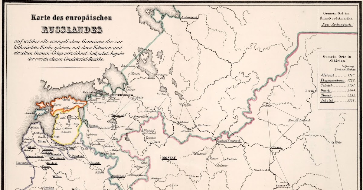 Germans from Russia Settlement Locations: 1855 Maps of German Lutherans ...