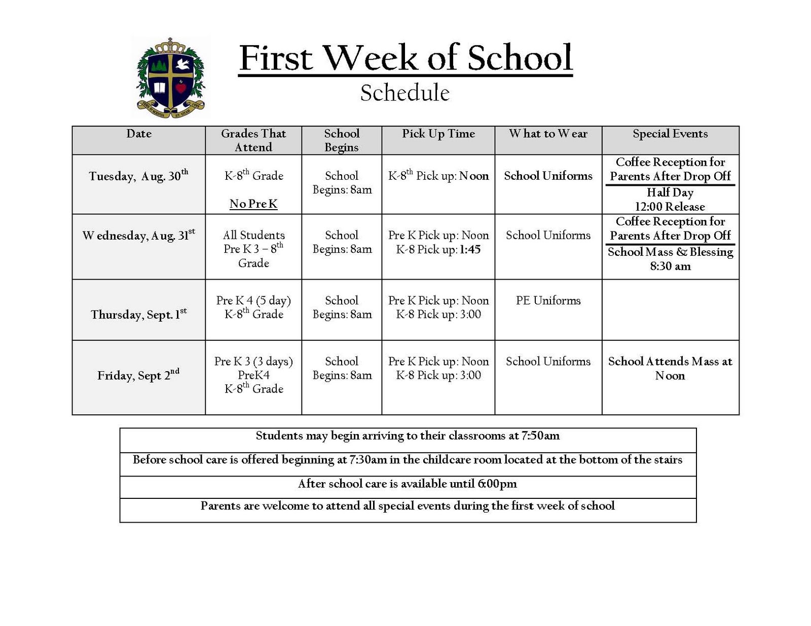 Pacific Crest Academy First Week Of School Schedule pacific-crest-academy-first-week-of-school-schedule