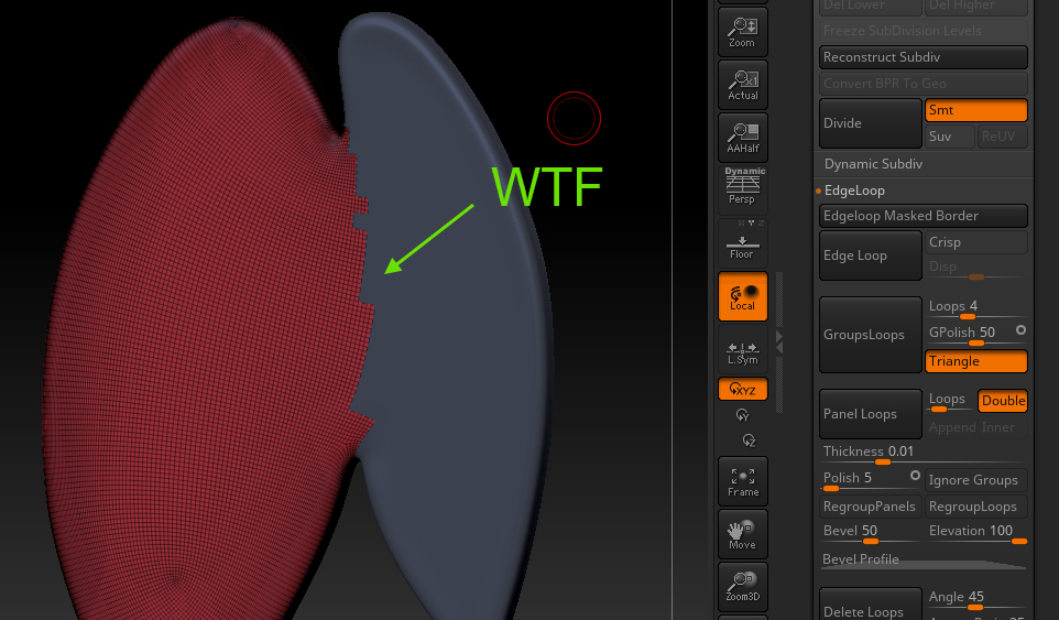 WONANIMAL ARTBLOG: Zbrush Group Split with mask and Edgeloop Masked Border
