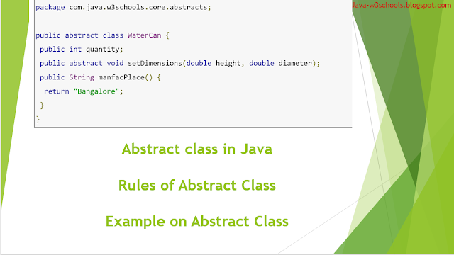 Abstraction, Abstract class, methods in Java example | JavaProgramTo.com