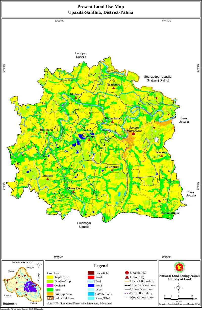 Mouza & Land Use Maps of Santhia Upazila, Pabna, Bangladesh - Tourism ...