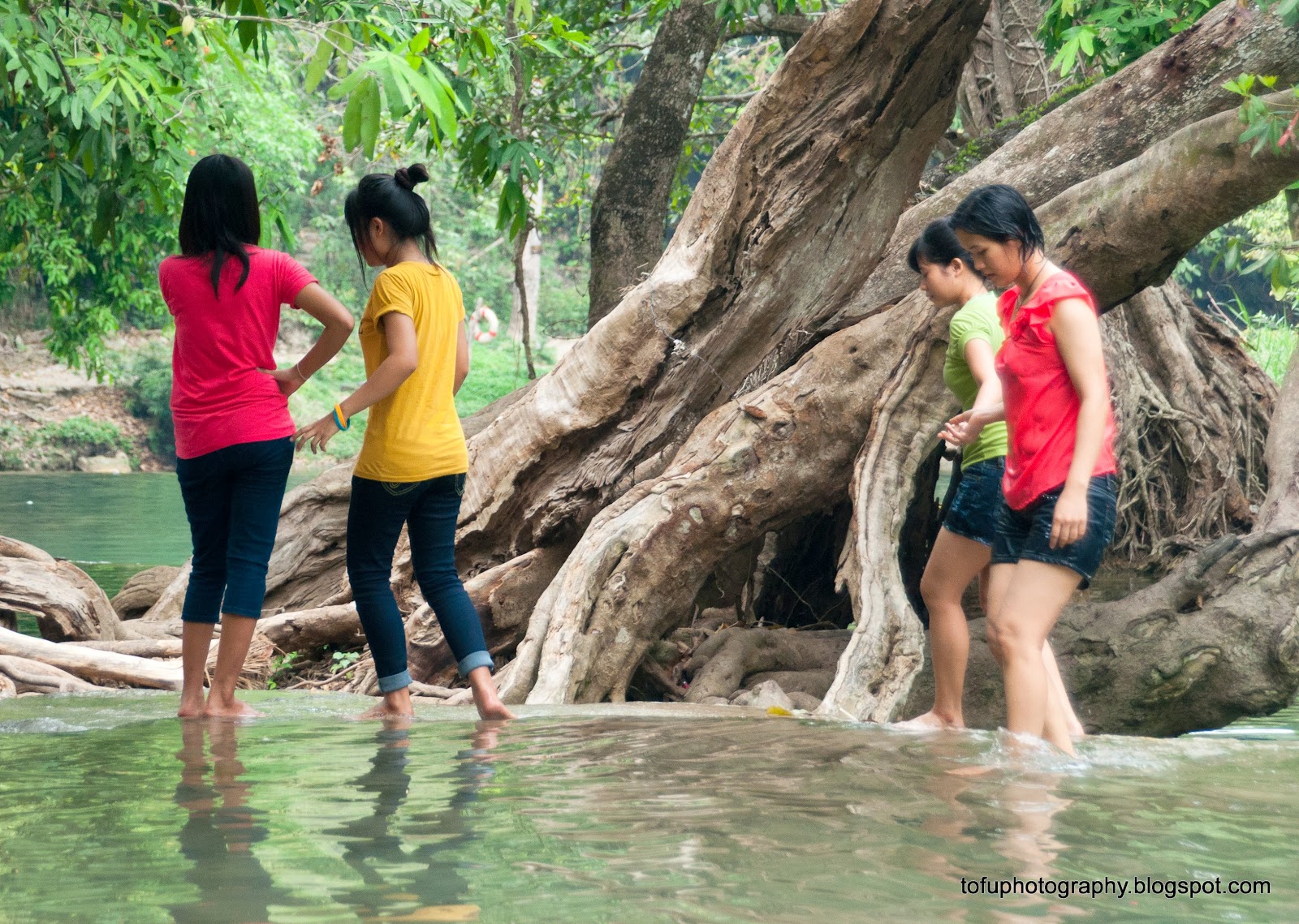 Tofu Photography: Women wading in water