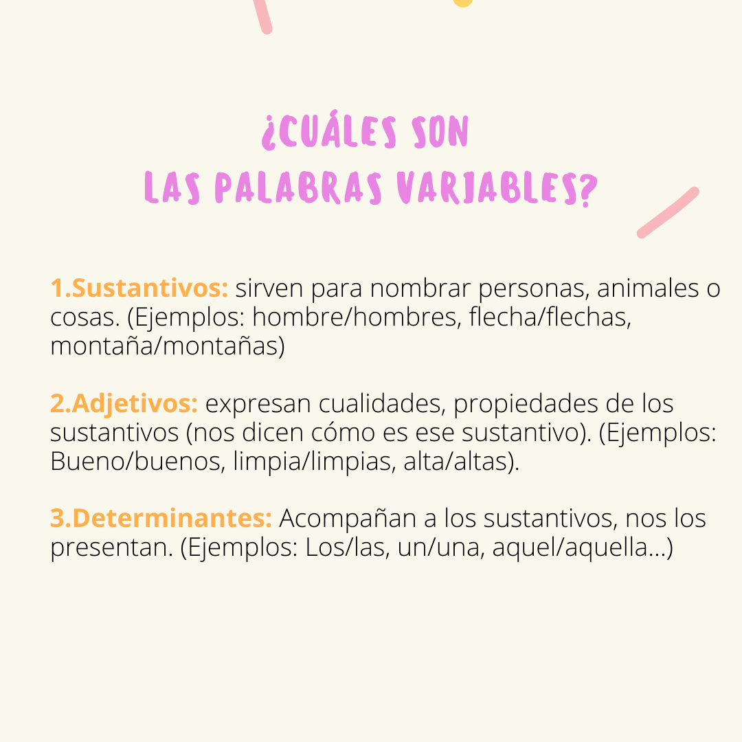 De letras y juglares : 1ºESO: PRACTICAMOS PALABRAS VARIABLES E INVARIABLES